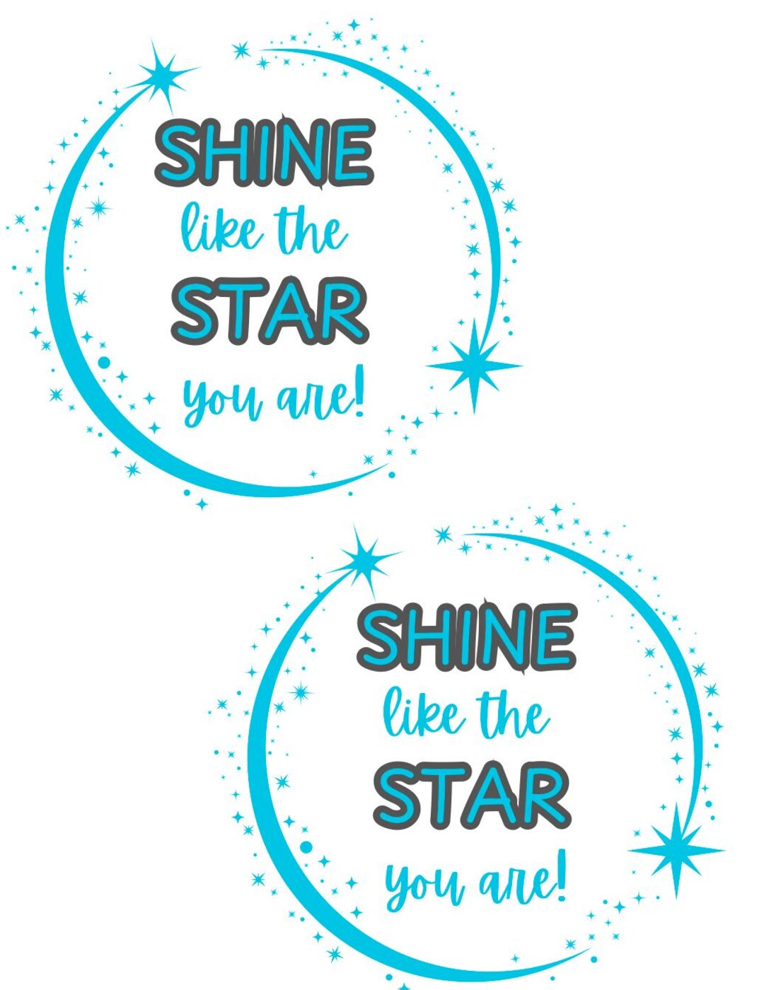 SHINE Like the STAR You Are Gift Tag *digital Item* - Etsy