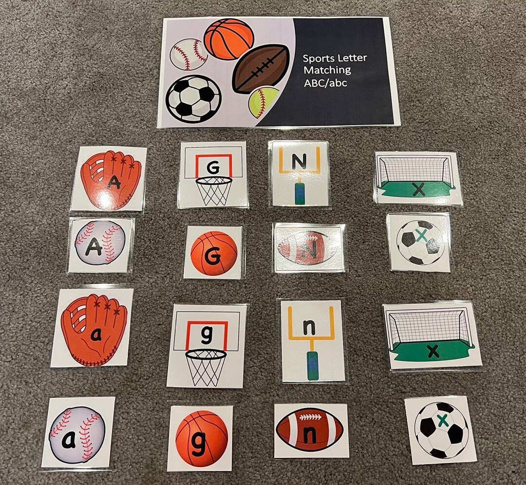 Sports Letter Match 3 Games Included ( Capital to Capital, Lower Case ...