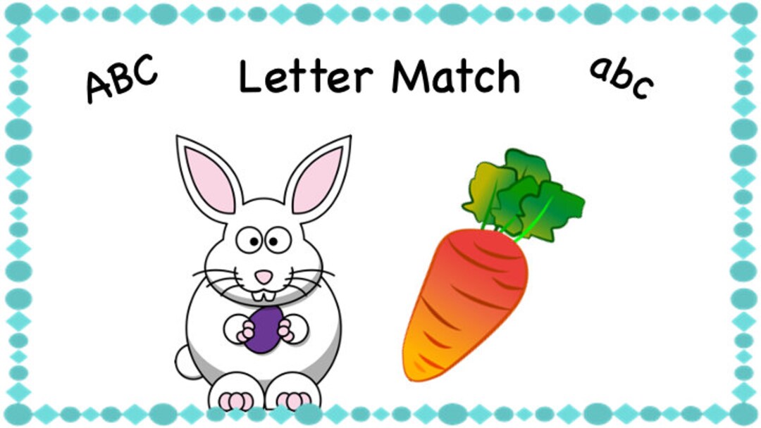 Letter Match Game Rabbit and Carrot 3 Games Included ( Capital to ...