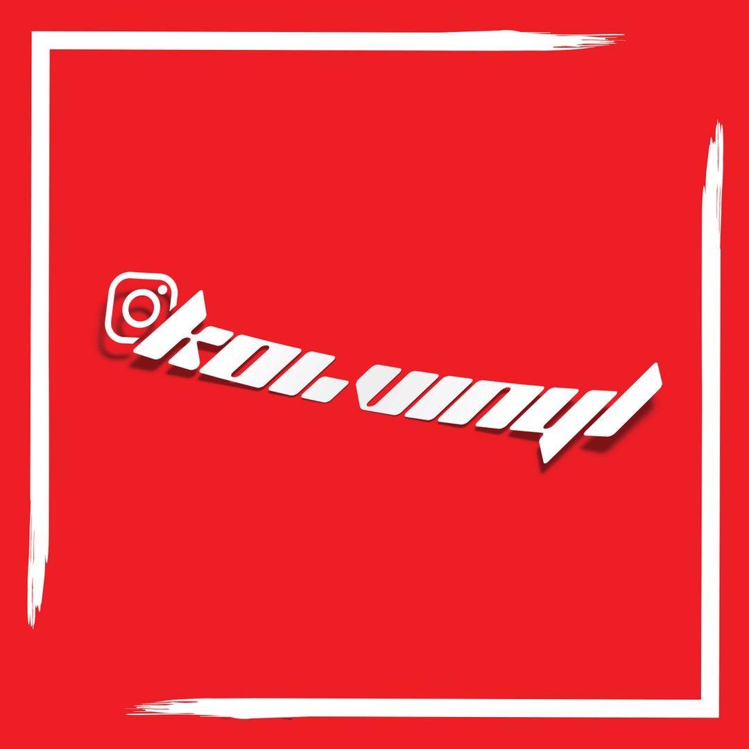 Custom Instagram Name Tag Vinyl Sticker Decal - Etsy