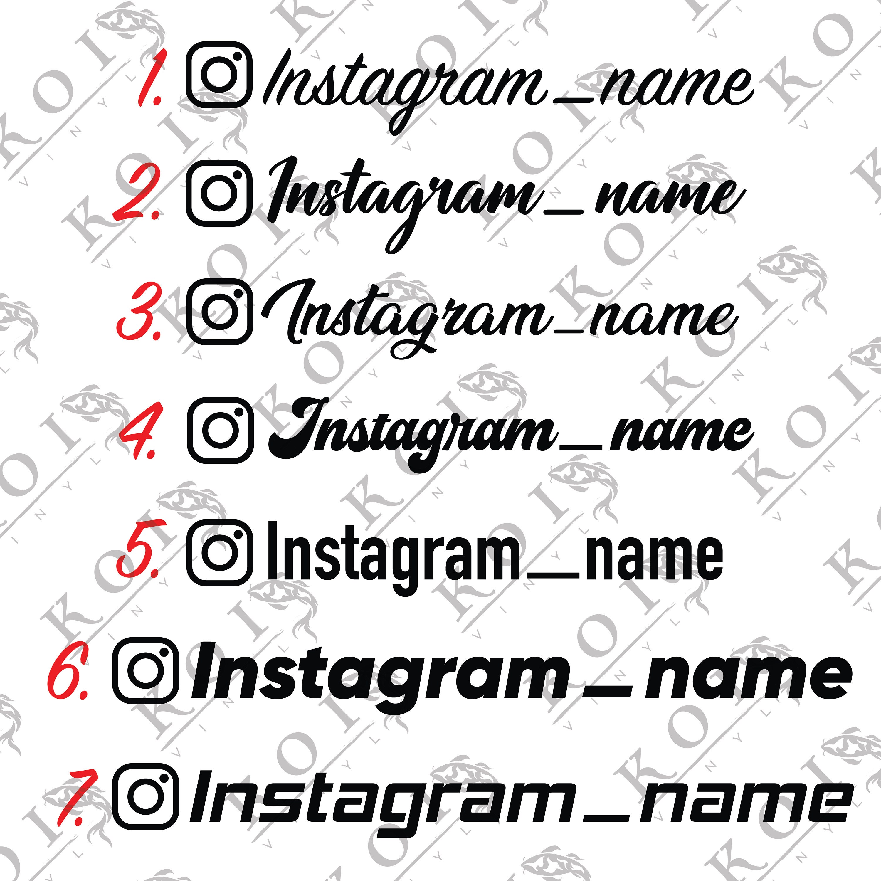 Custom Instagram Name Tag Vinyl Sticker Decal - Etsy