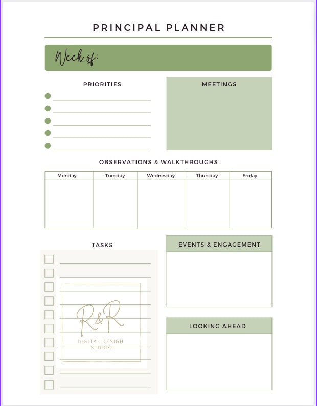 Digital Principal Planner - Etsy