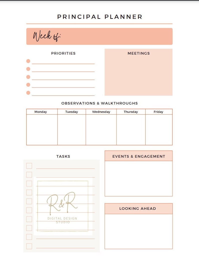 Digital Principal Planner - Etsy