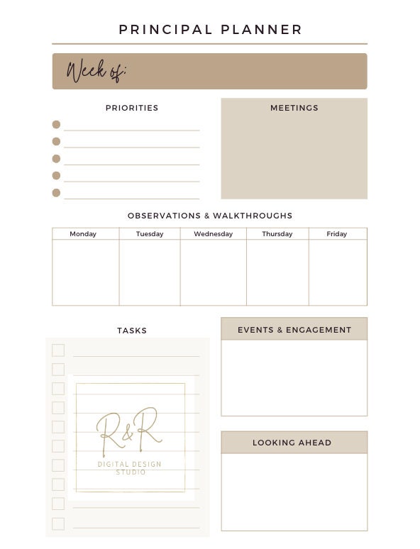 Digital Principal Planner - Etsy
