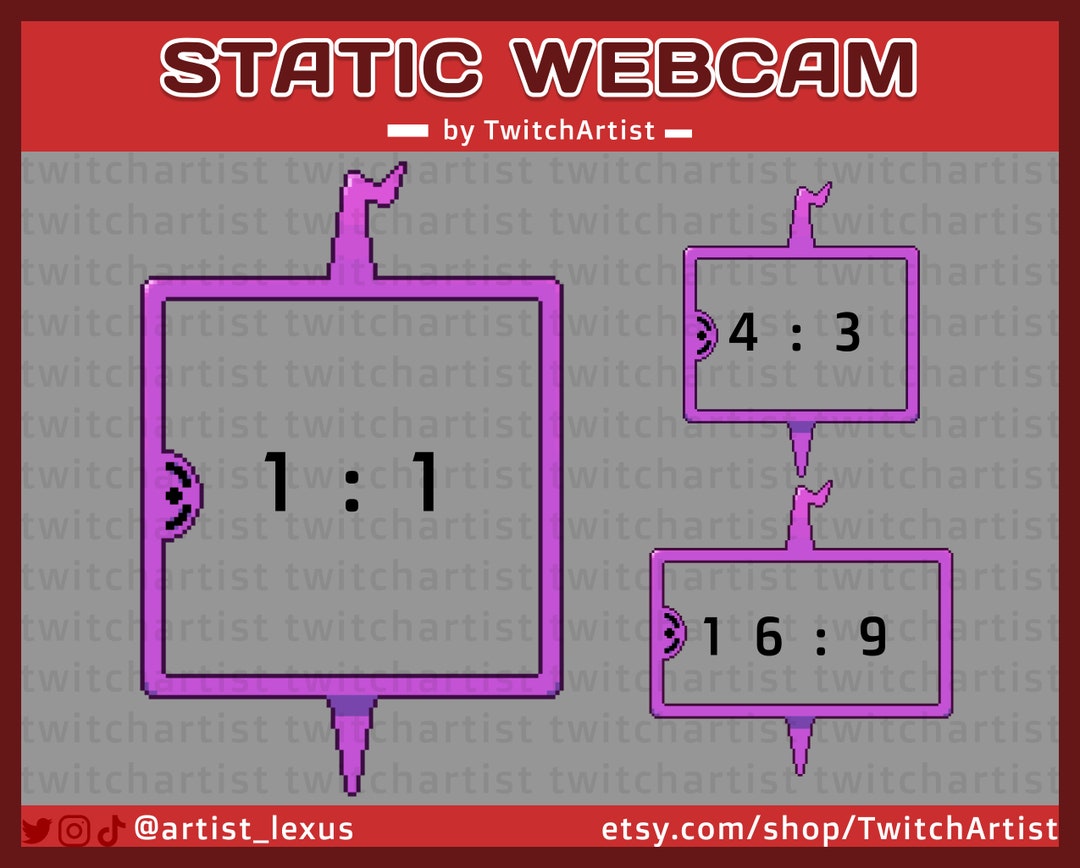 Purple Rotom Webcam Overlay Pixel Twitch Subscribers Game Overlays ...