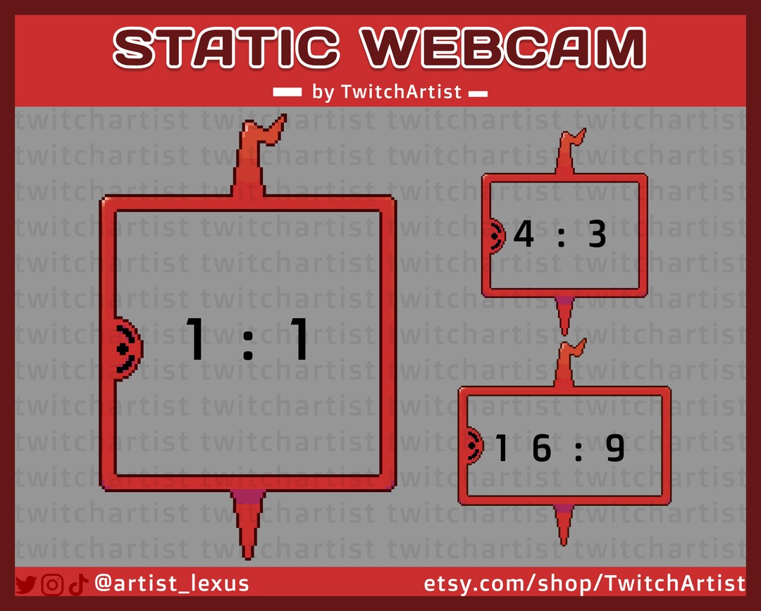 Red Rotom Webcam Overlay Pixel Twitch Subscribers Game Overlays Anime ...