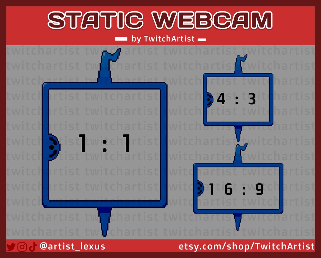 Navy Blue Rotom Webcam Overlay Pixel Twitch Subscribers Game Overlays ...