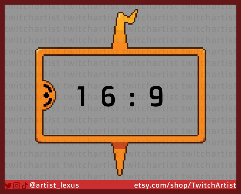 Orange Rotom Webcam Overlay Pixel Twitch Subscribers Game Overlays ...