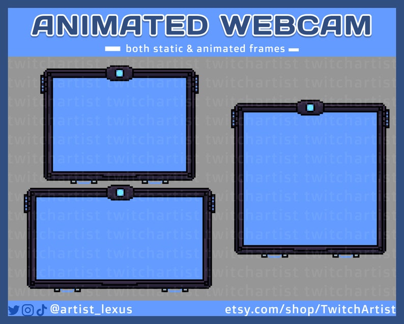 Sci-fi Tech Animation Overlays Pixel Twitch Webcam Overlays - Etsy ...