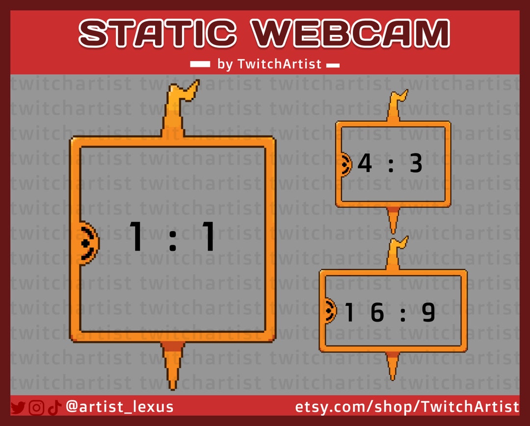 Orange Rotom Webcam Overlay Pixel Twitch Subscribers Game Overlays ...