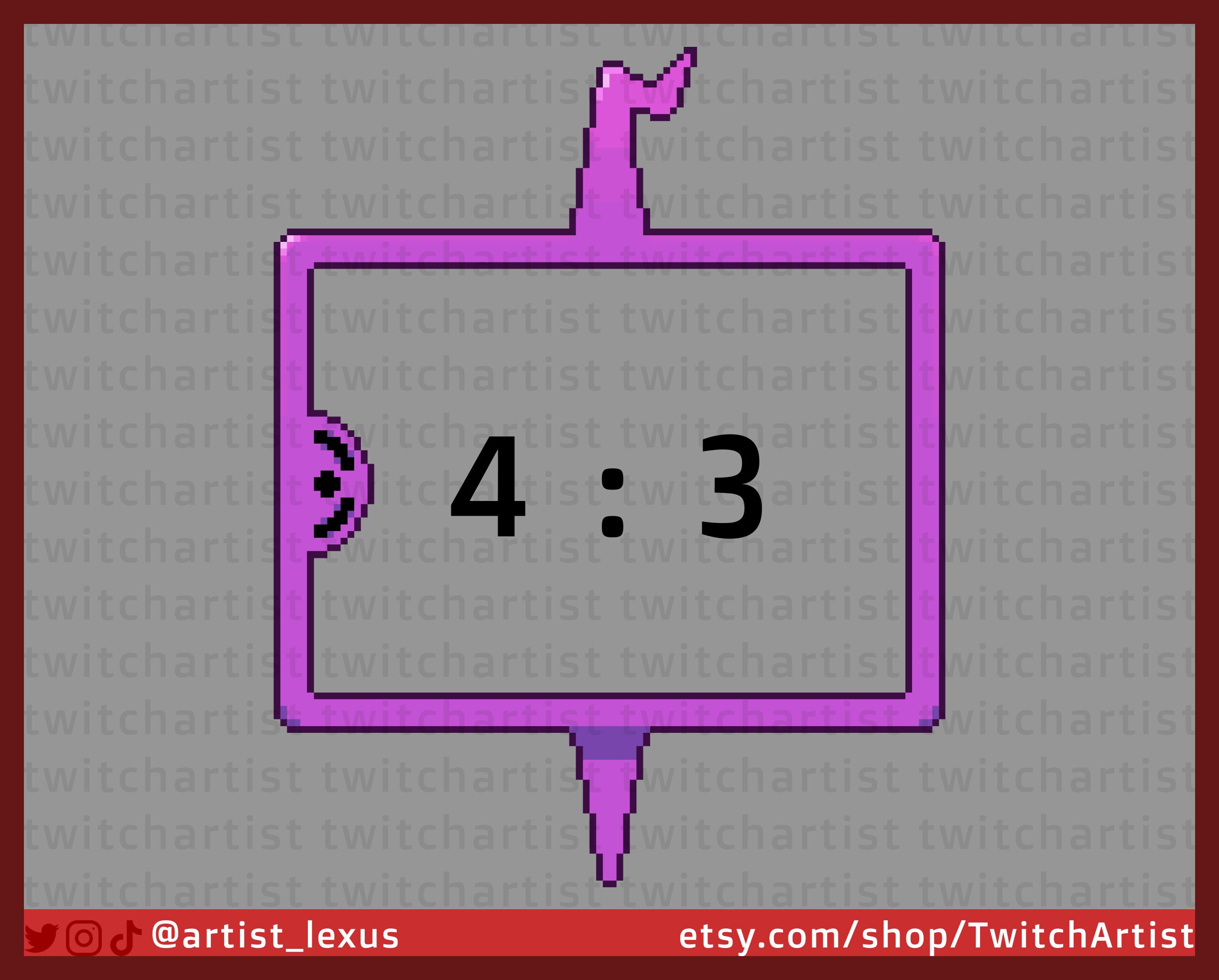 Purple Rotom Webcam Overlay Pixel Twitch Subscribers Game Overlays ...