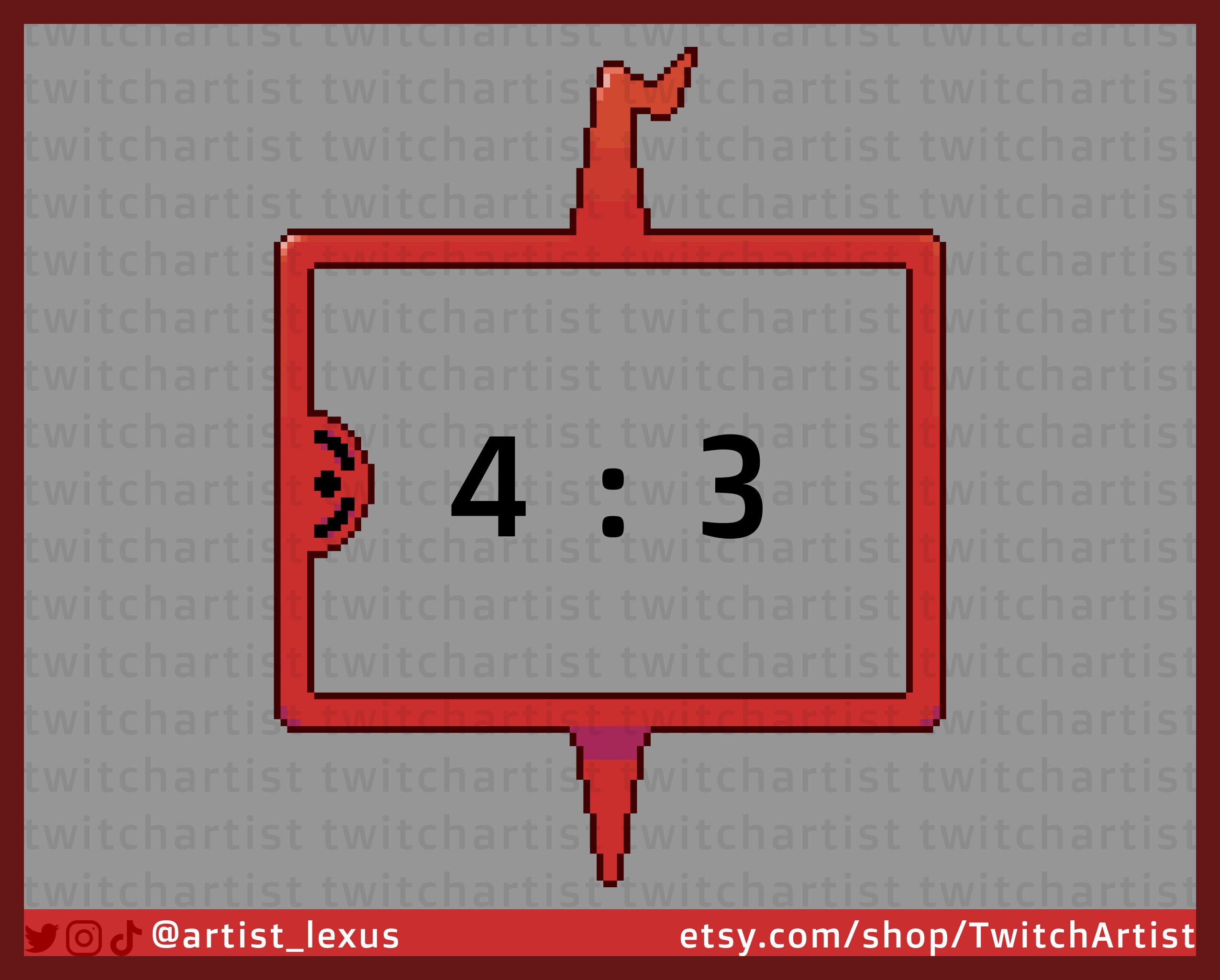 Red Rotom Webcam Overlay Pixel Twitch Subscribers Game - Etsy
