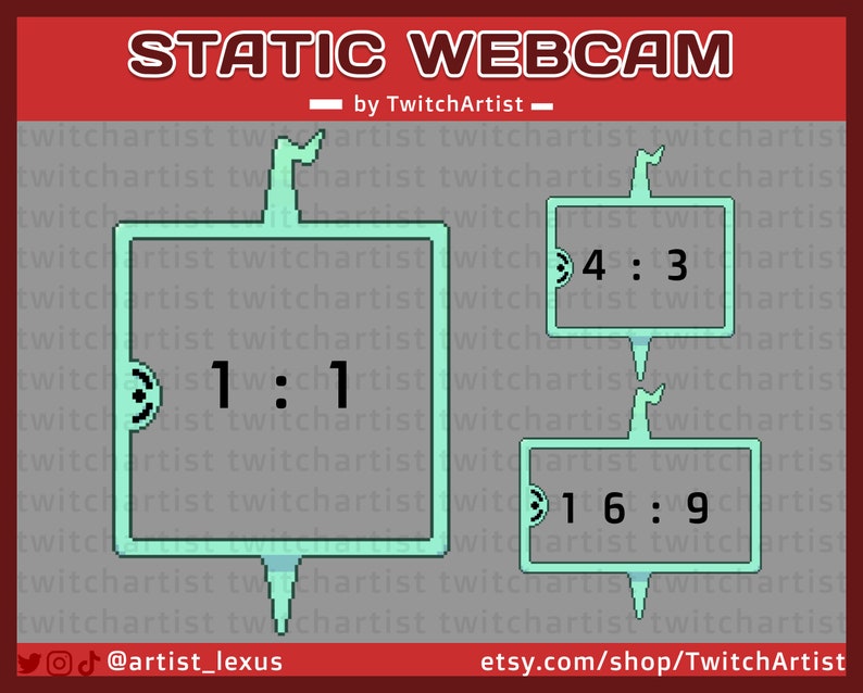Turquoise Rotom Webcam Overlay Pixel Twitch Subscribers Game - Etsy