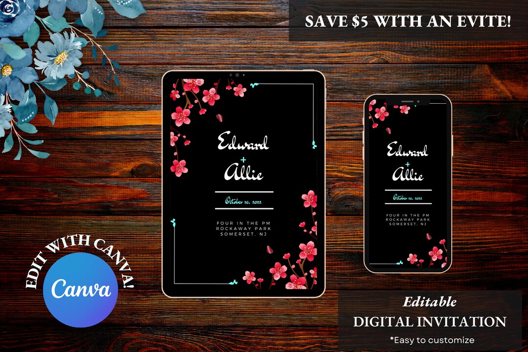 Wedding Invitation for Any Occasion, Wedding Party Invitation, Digital ...