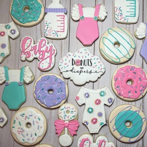 Donuts and Diapers Baby Shower Cookies - Etsy