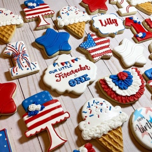 Patriotic Birthday Cookies - Etsy