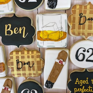 Aged to Perfection Whiskey and Cigar Cookie Set - Etsy