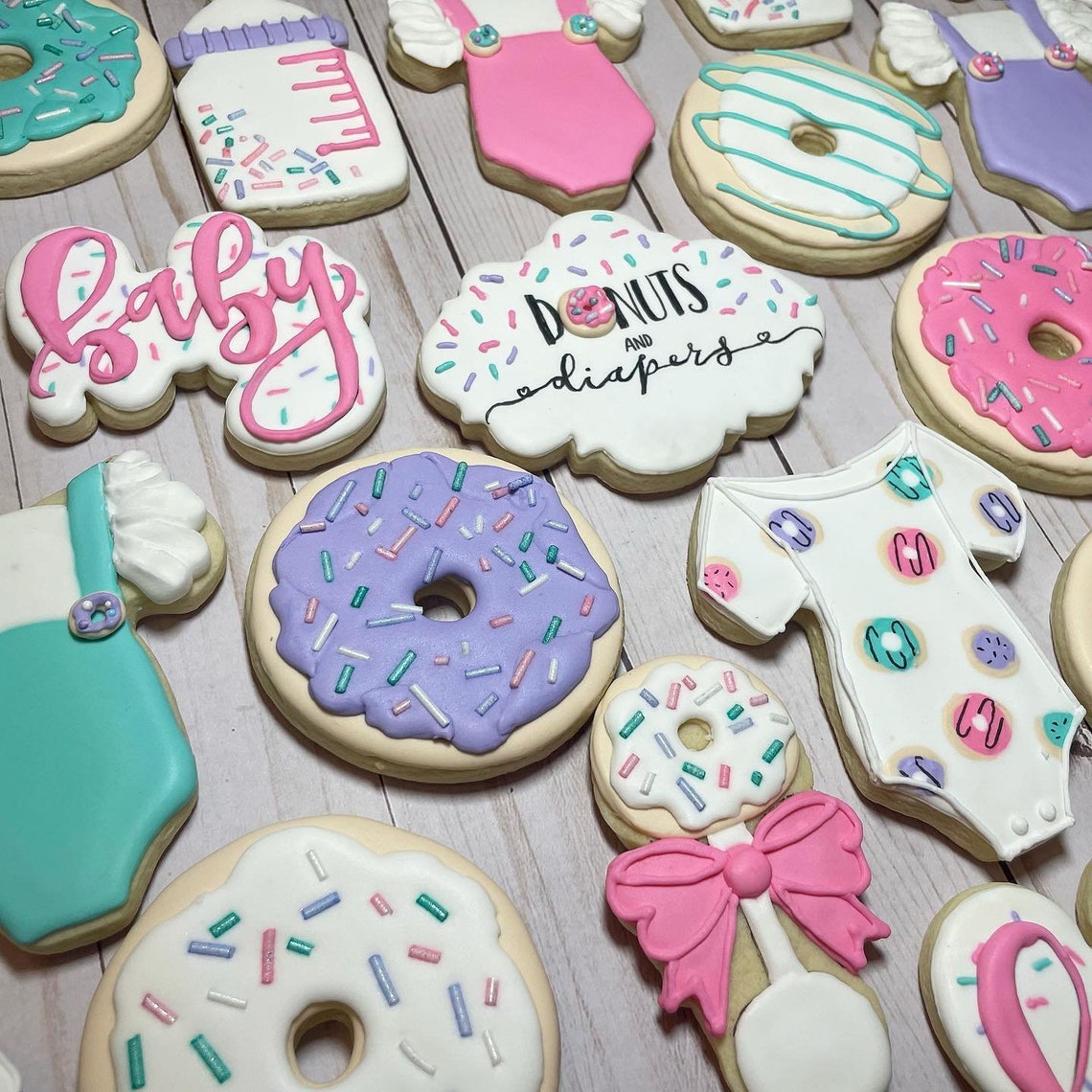 Donuts and Diapers Baby Shower Cookies - Etsy
