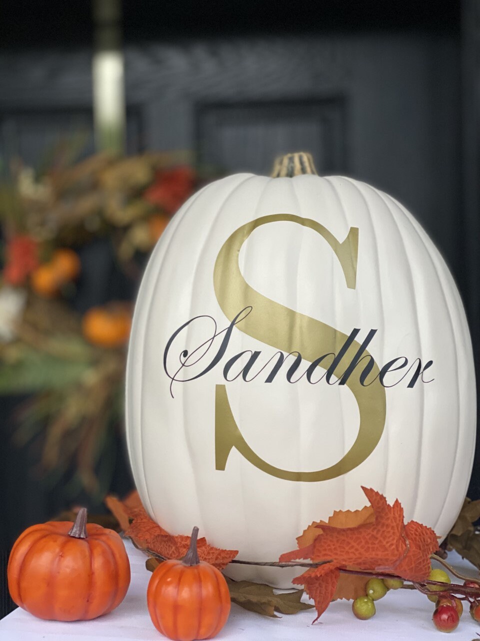 Personalized Pumpkin Fall Decor White Pumpkin Thanksgiving - Etsy