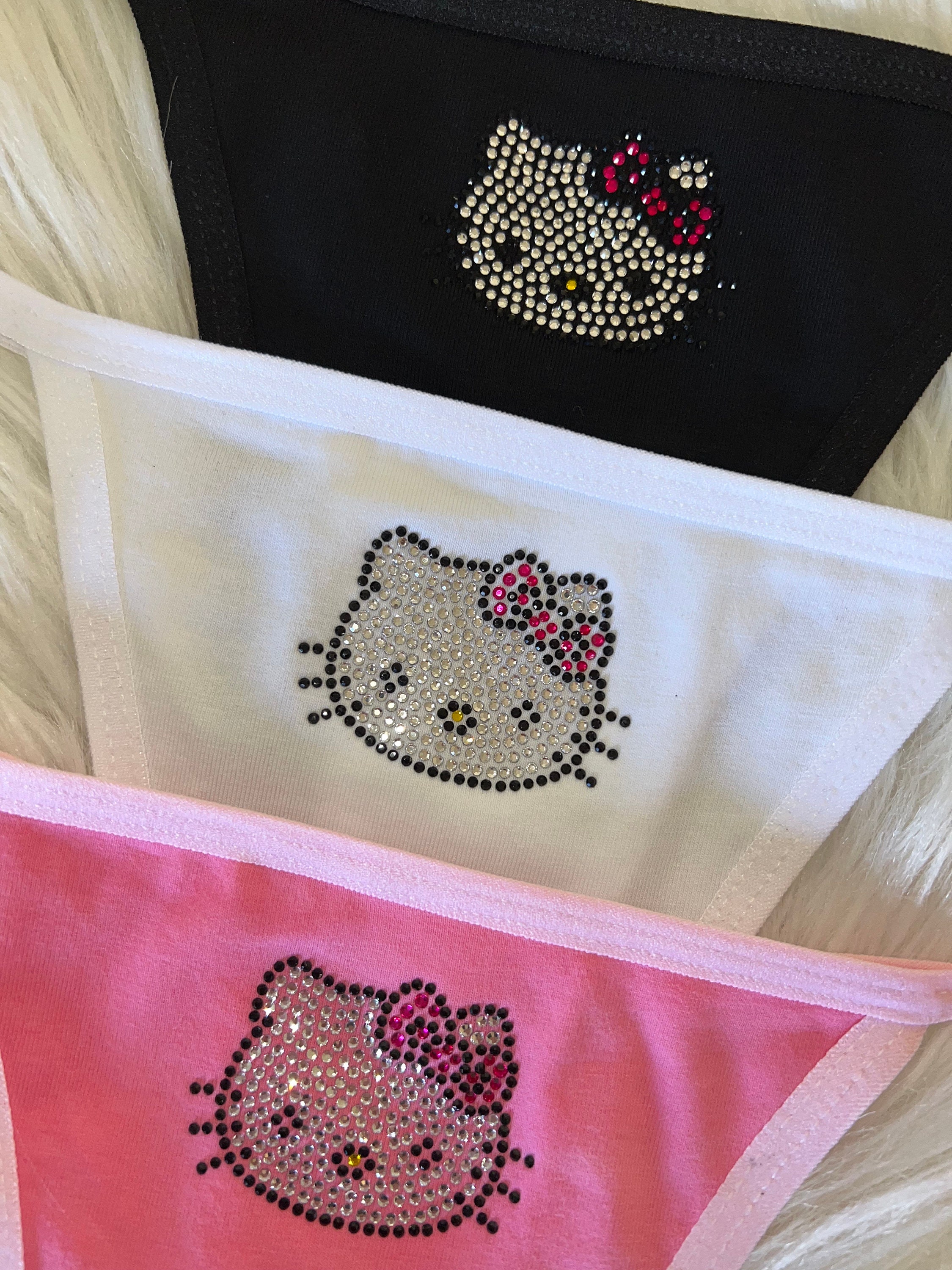 Hello Kitty Rhinestone G-string Thong 3 Pack, Hello Kitty Thong G ...