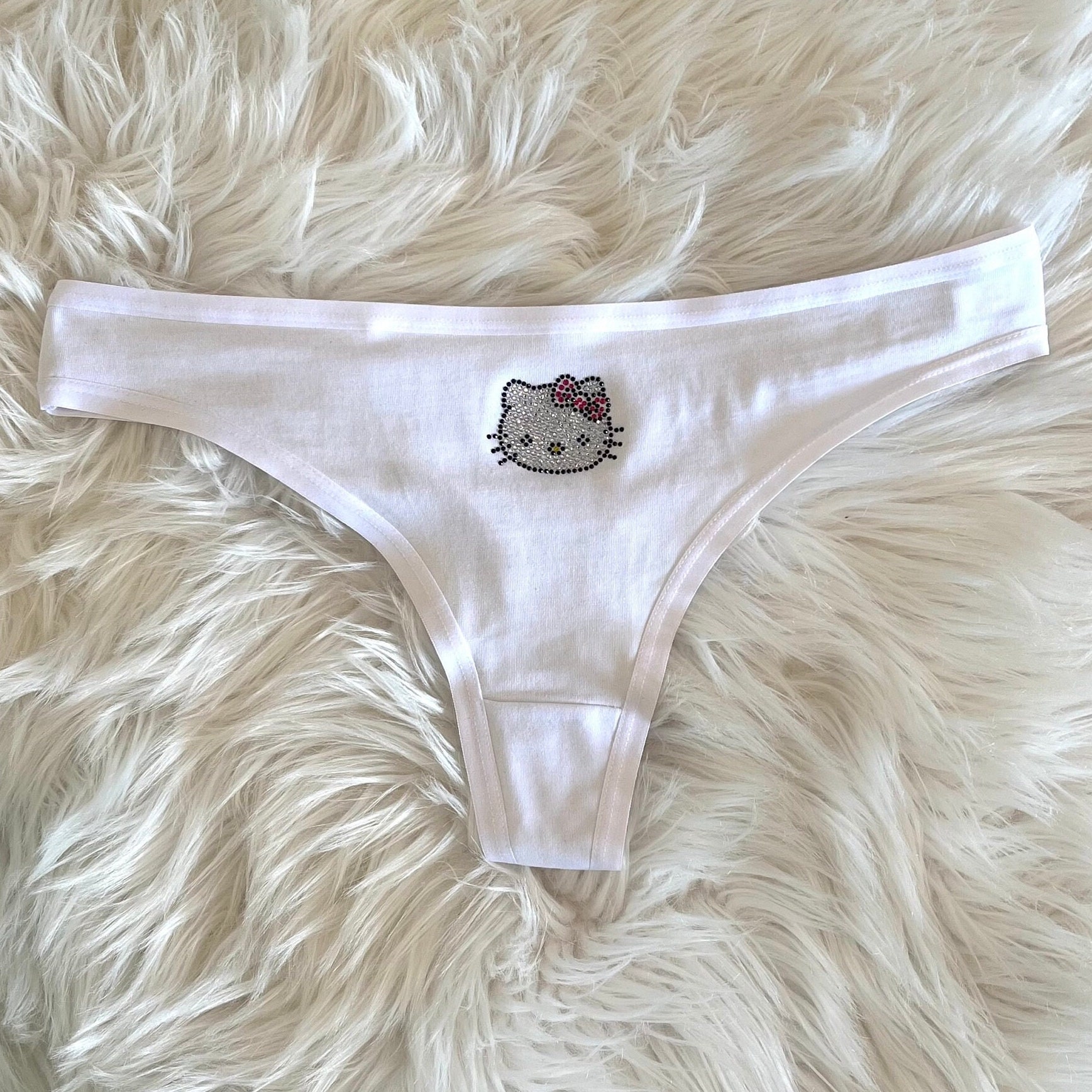 Hello Kitty Rhinestone Thong 3 Pack, Hello Kitty Thong, Cotton Thongs ...