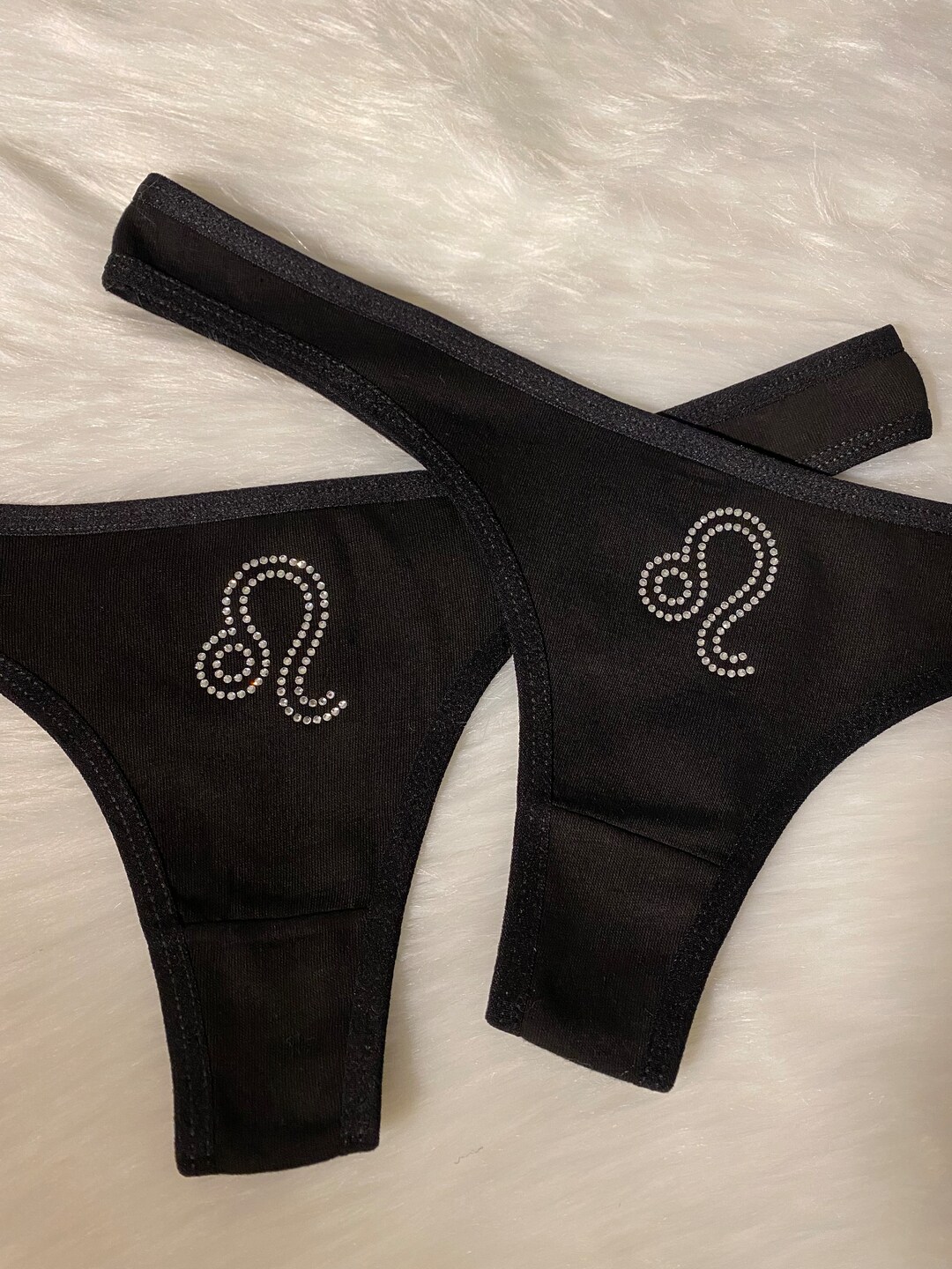 Leo Rhinestone Thong 2 Pack - Etsy