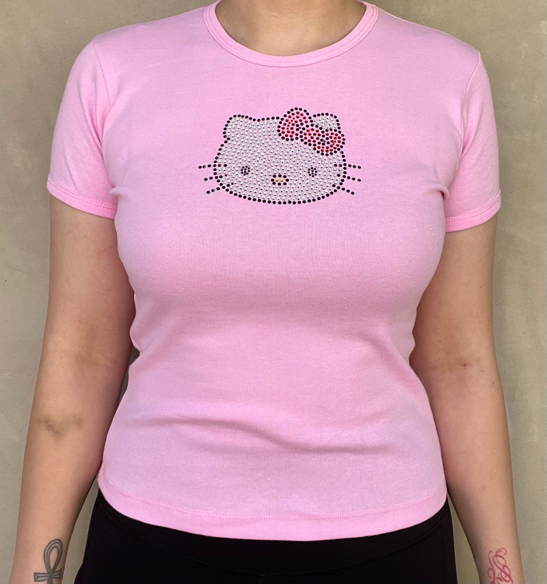 Hello Kitty Rhinestone Baby Tee, Hello Kitty Birthday Gift, Hello Kitty ...