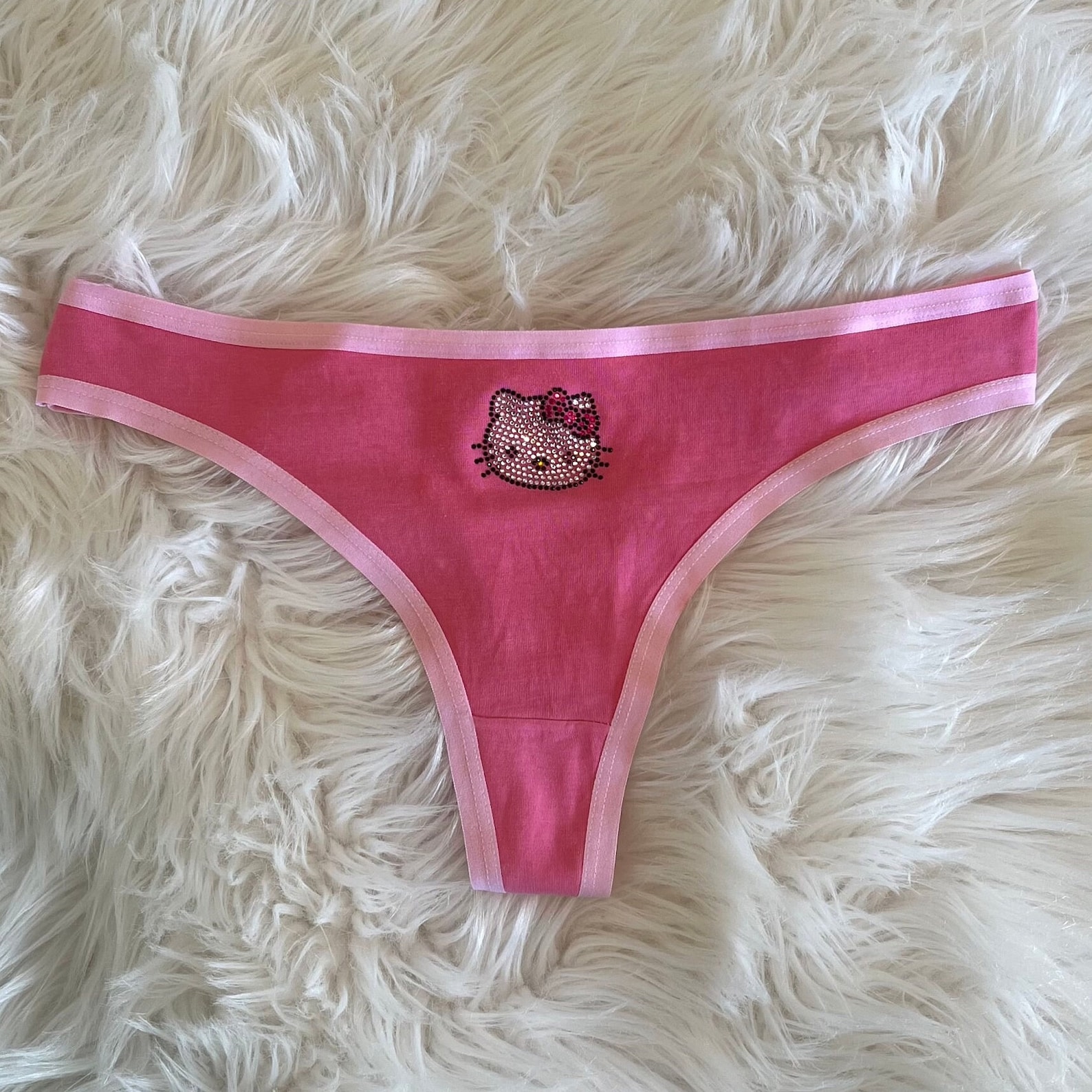 Hello Kitty Rhinestone Thong 3 Pack, Hello Kitty Thong, Cotton Thongs ...