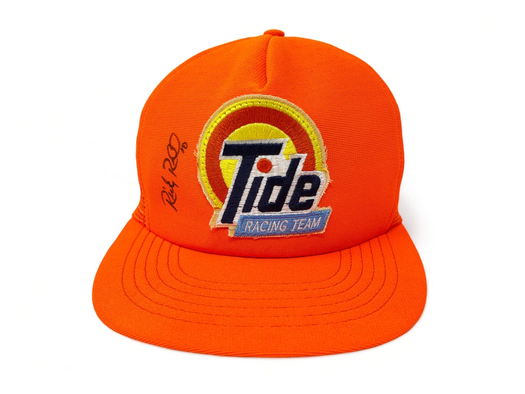 Vintage Tide Racing Hat 90s NASCAR Snapback Trucker Cap Neon Orange ...