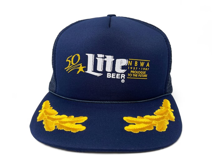 Vintage Miller Lite NBWA Hat 80s Snapback Trucker Cap National Beer ...
