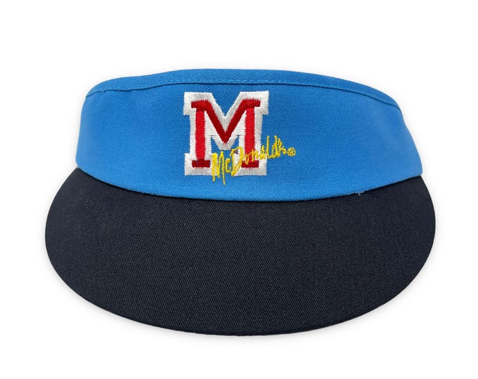 Vintage Mcdonalds Visor 90s Hat Employee Uniform Fast Food Strapback ...