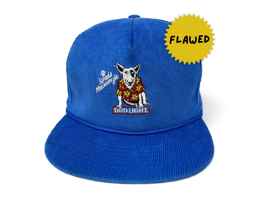 Vintage Spuds Mackenzie Hat 80s 90s Snapback Corduroy Cap Bud Light ...