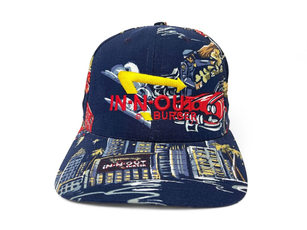 Vintage In-n-out Burger Hat 90s Fast Food Snapback Cap STAINED H12 ...