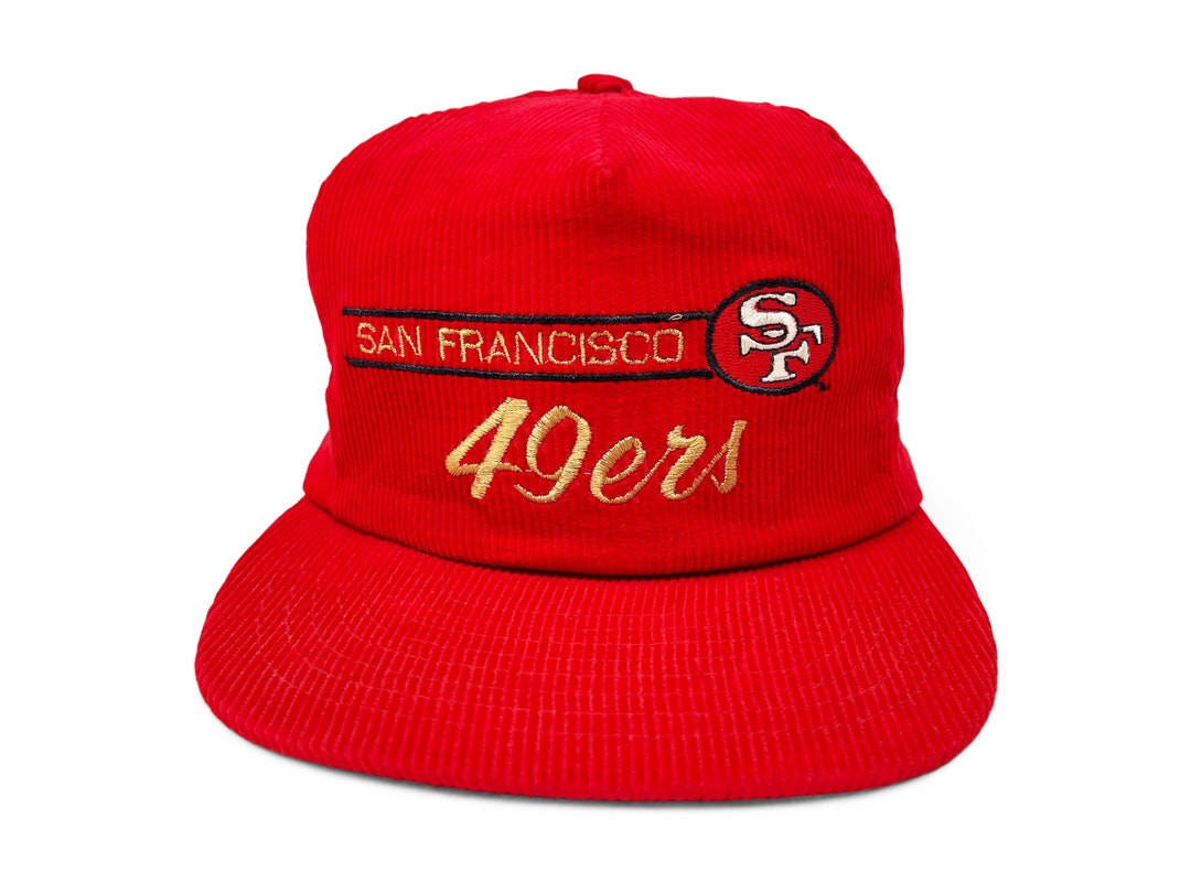 Vintage 49ers Hat 90s Corduroy Snapback Cap San Francisco NFL American ...