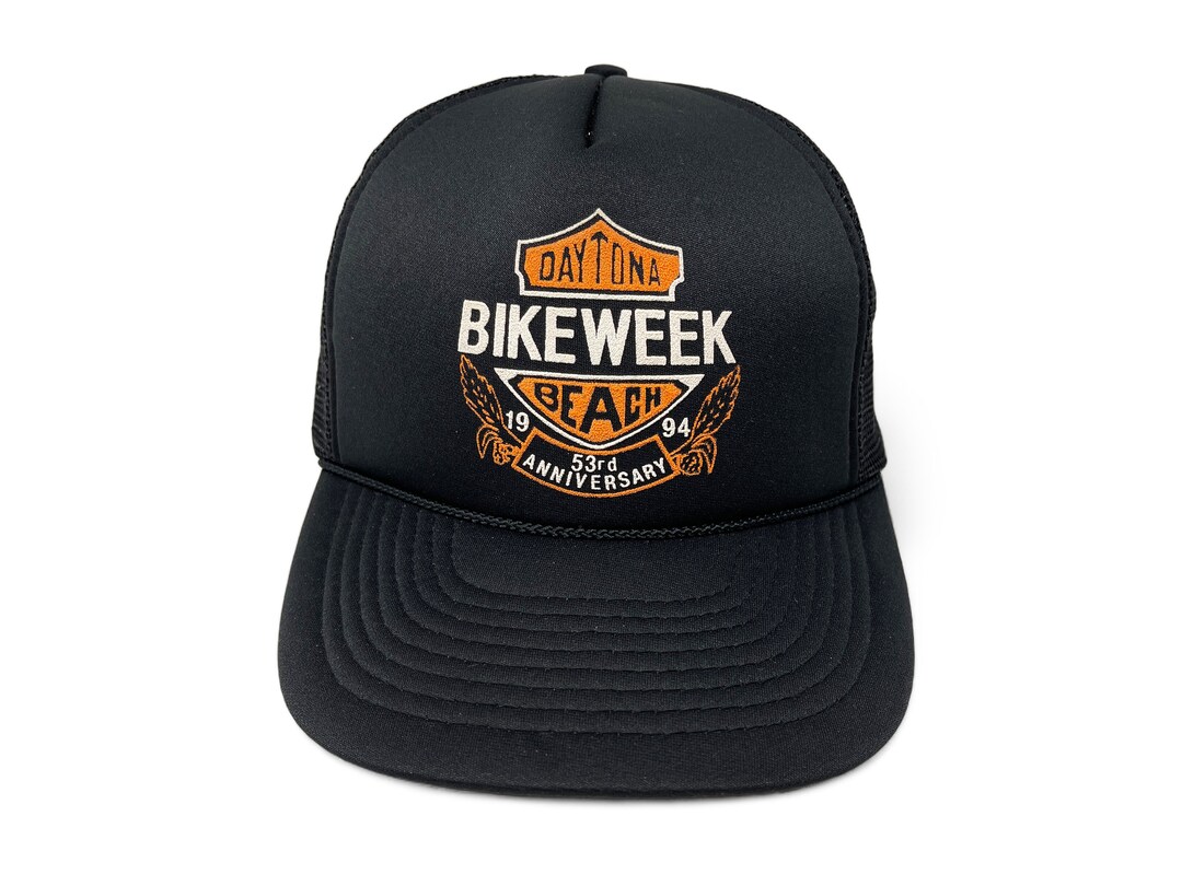 Vintage Daytona Beach Bike Week Hat 90s Biker Snapback Trucker Cap 1994 ...