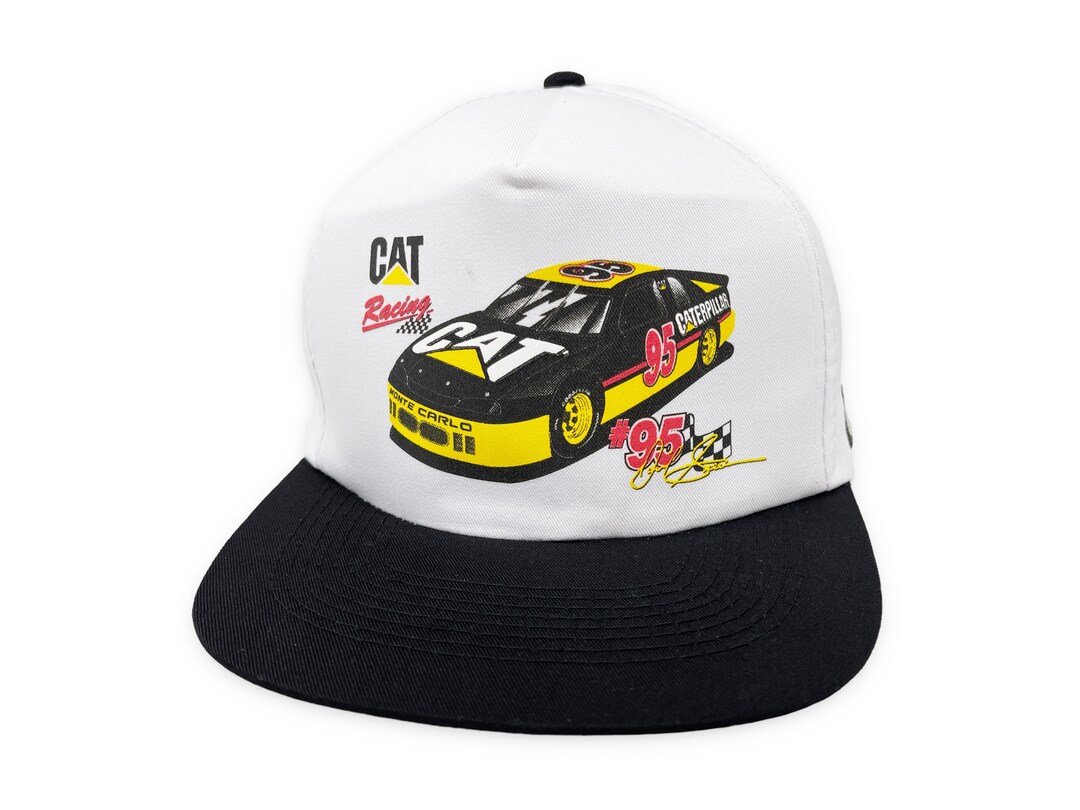 Vintage CAT Racing Hat 90s Snapback Cap David Green NASCAR Caterpillar ...