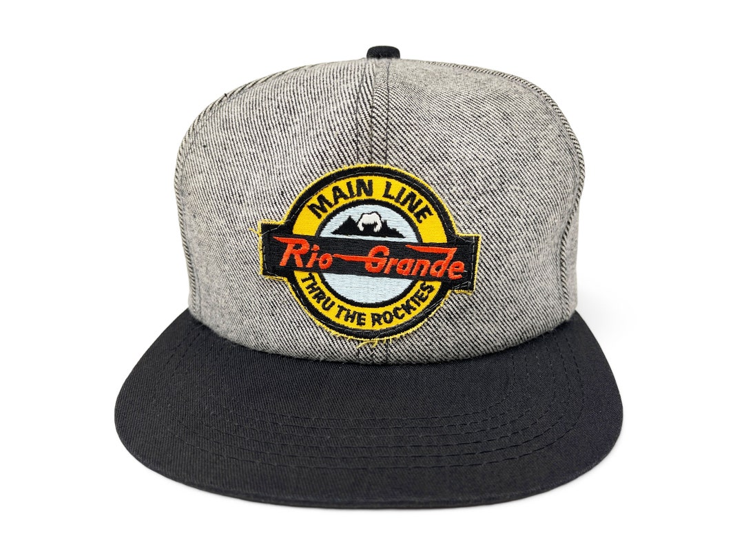 Vintage Rio Grande Railroad Hat 80s 90s Snapback Cap Main Line Thru the ...