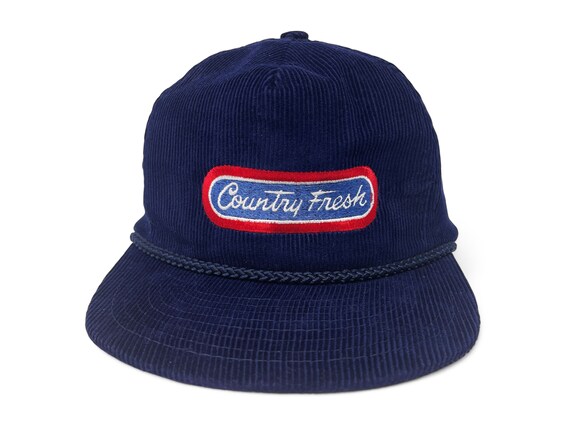 Vintage Country Fresh Hat 80s 90s Snapback Corduroy C… - Gem