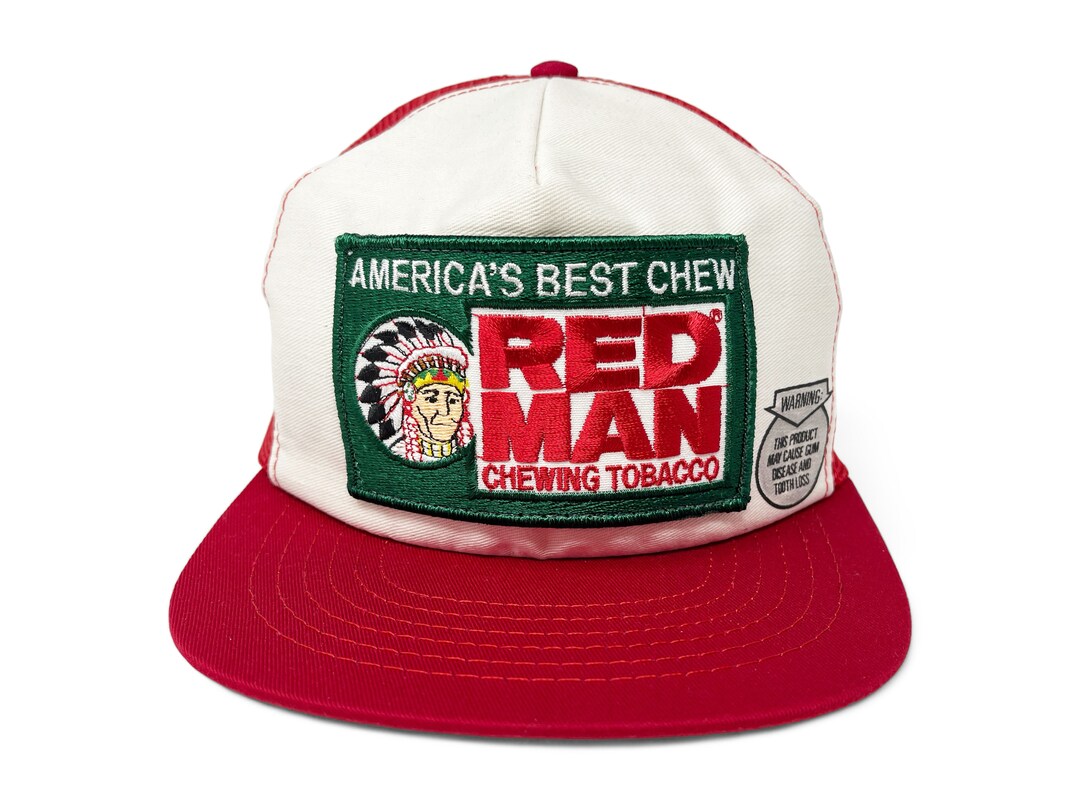 Vintage Red Man Hat 80s Chewing Tobacco Snapback Trucker Cap H28 - Etsy