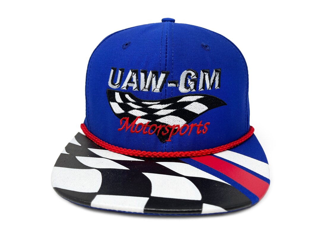 Vintage UAW GM Motorsports Hat 90s Strapback Cap NASCAR Racing General ...