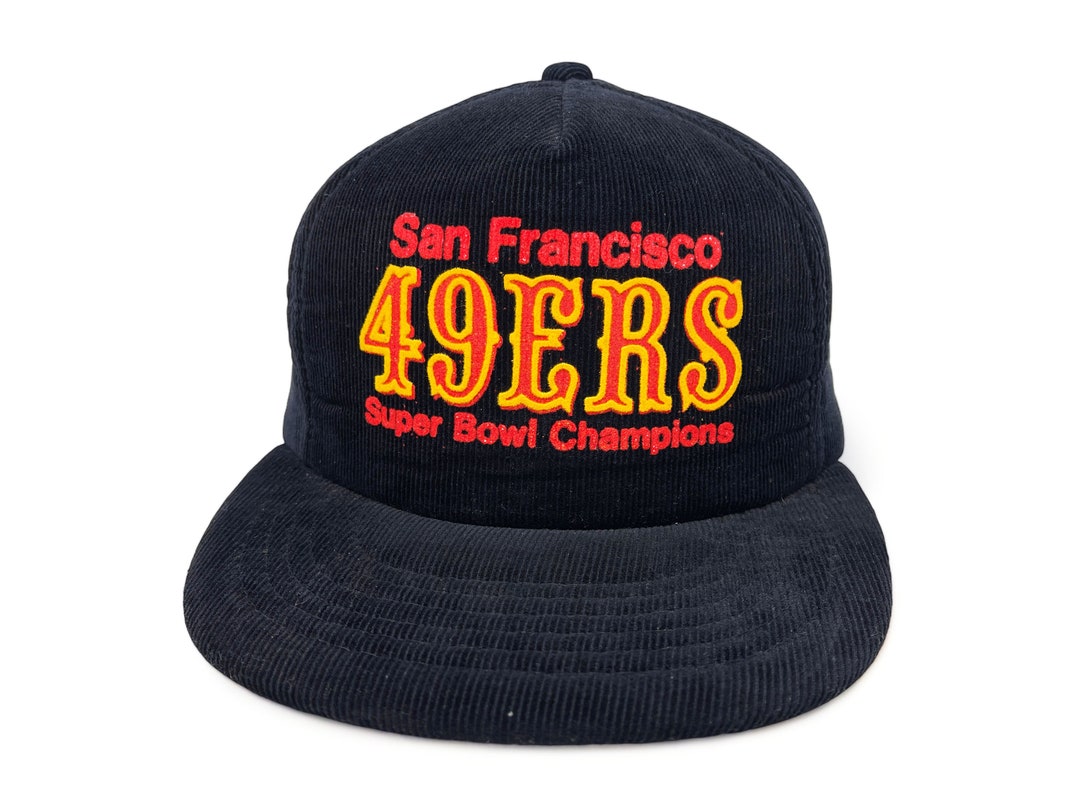 Vintage 49ers Hat 80s 90s Corduroy Snapback Cap San Francisco NFL Super ...