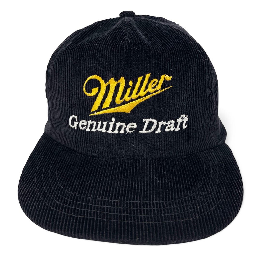 Vintage Miller Genuine Draft Light Hat 90s Corduroy Beer Snapback Cap ...