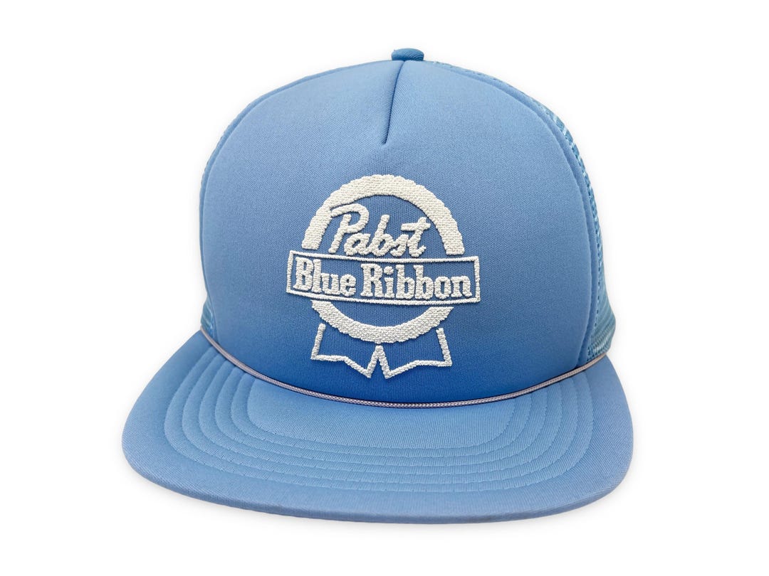 Vintage PBR Hat 80s 90s Snapback Cap Pabst Blue Ribbon Beer Trucker H14 ...