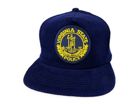 Vintage Virginia State Police Hat 80s 90s Corduroy Sn… - Gem