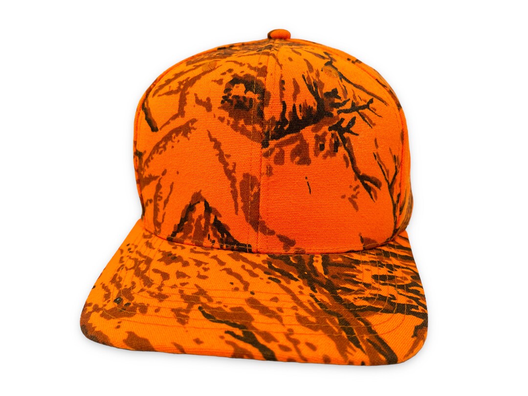 Vintage Camo Hat 80s 90s Camouflage Snapback Cap Hunting Hunter Blaze ...