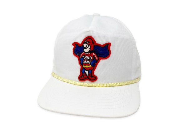 Vintage Budweiser Snapback Hat 80s 90s Bud Man Cap Bu… - Gem