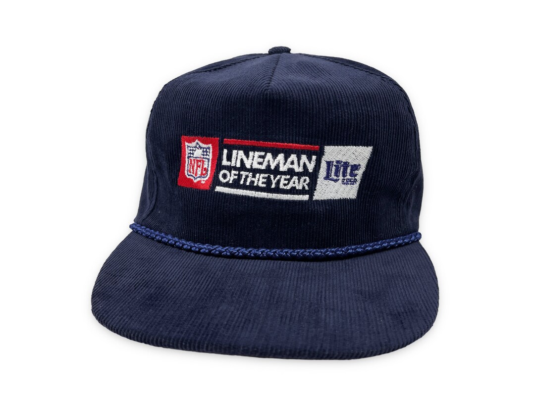 Vintage NFL Lineman of the Year Hat 80s Corduroy Strapback Cap - Etsy