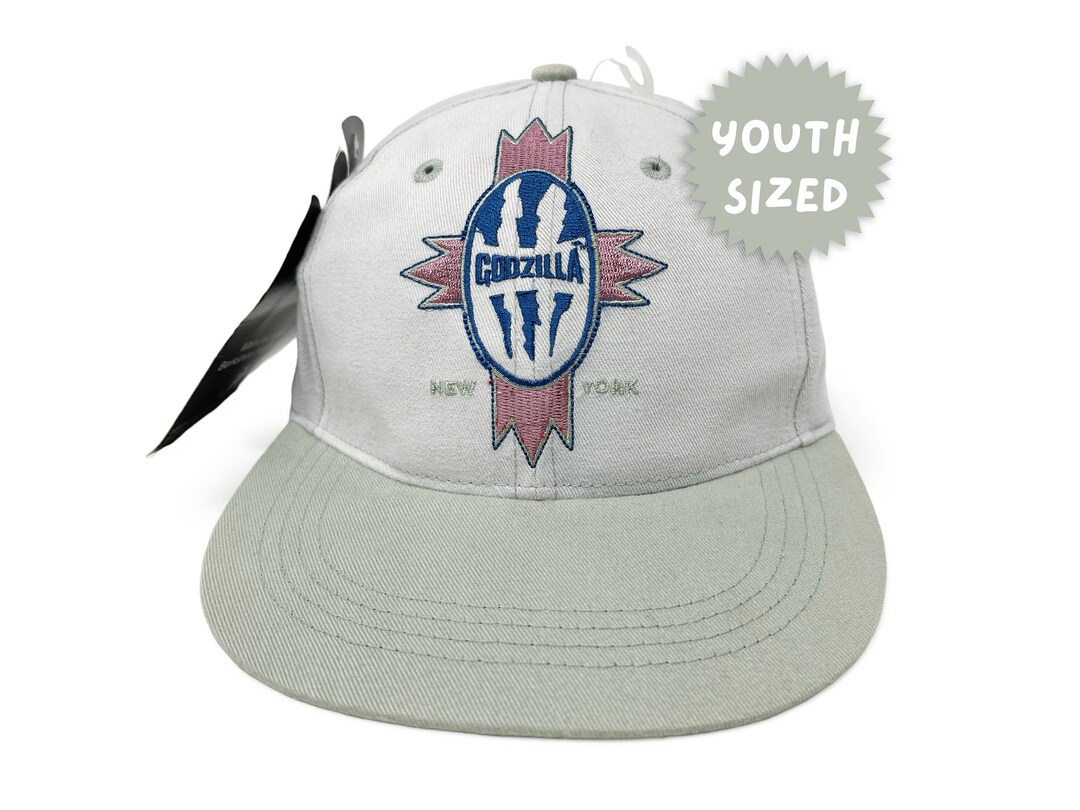 Vintage Godzilla Hat 90s Movie Sci-fi Snapback Cap Movie New York 1998 ...