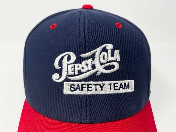 Vintage Pepsi Cola Safety Team Hat 90s Snapback Cap H… - Gem