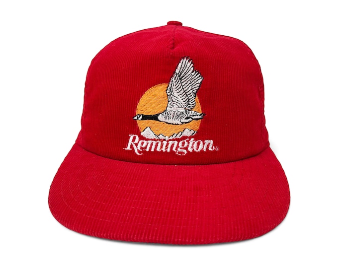 Vintage Remington Hat 90s Corduroy Snapback Cap Geese Hunting Rifle H02 ...